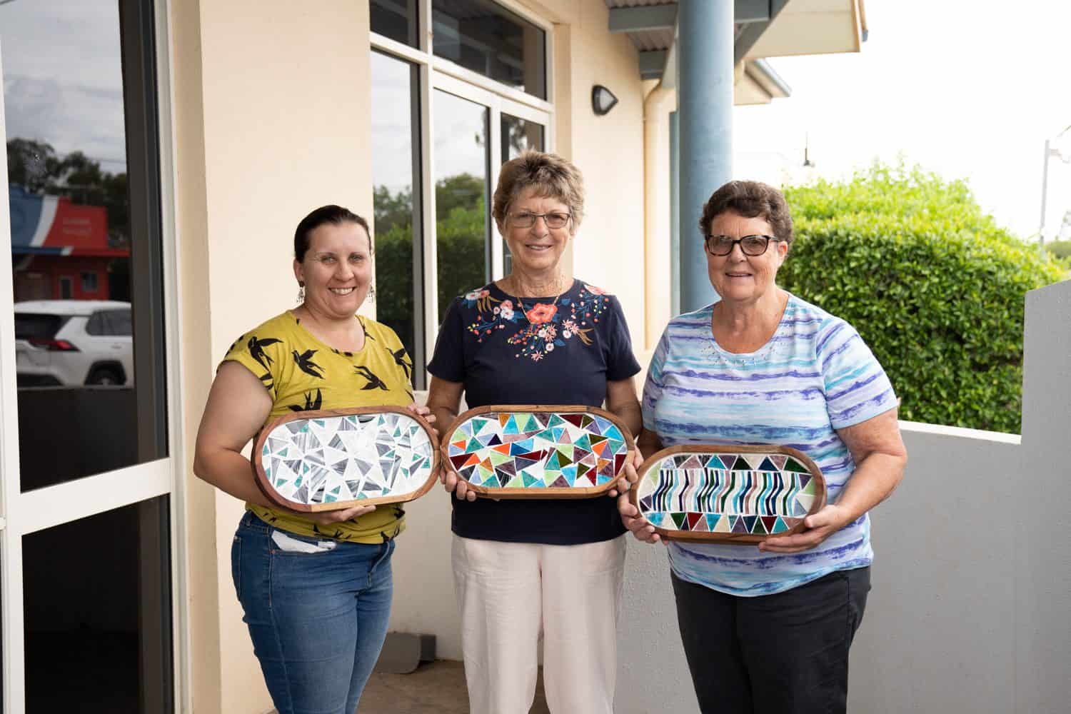 Mosaic Serving Trays at Jandowae - Western Downs Libraries
