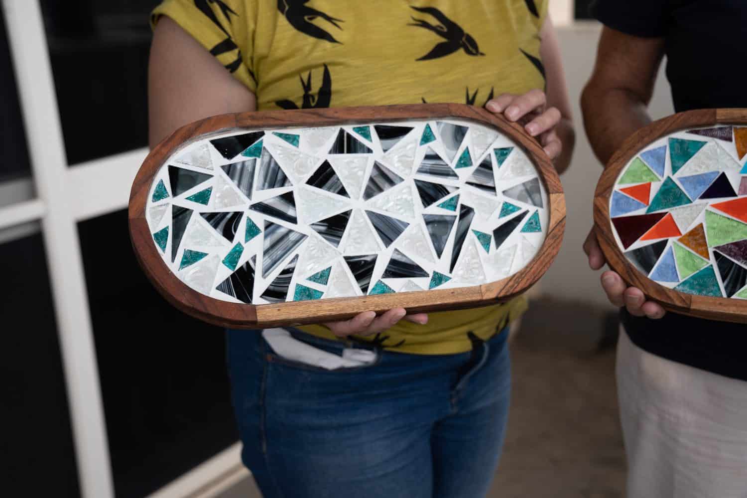 Mosaic Serving Trays at Jandowae - Western Downs Libraries