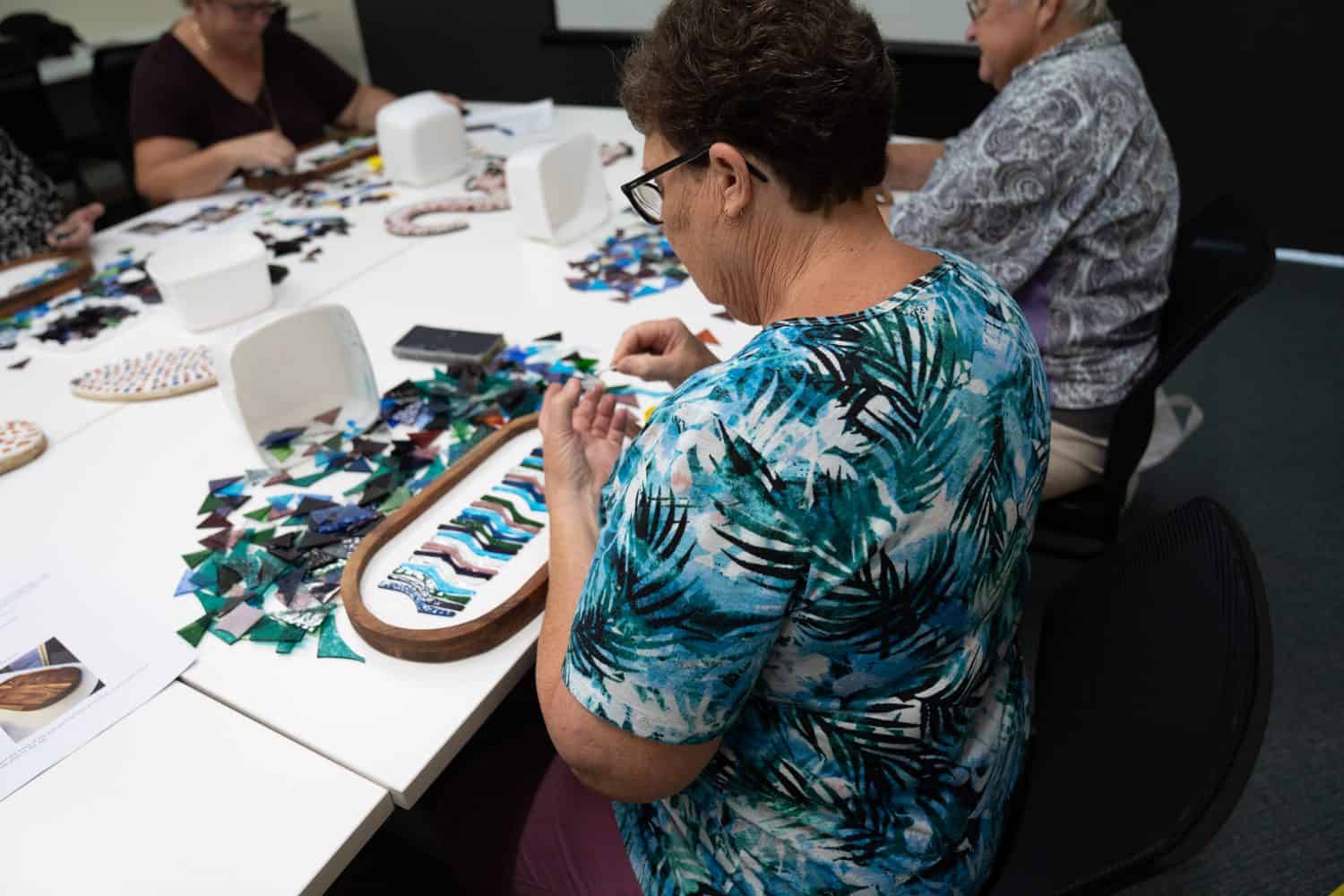 Mosaic Serving Trays at Jandowae - Western Downs Libraries