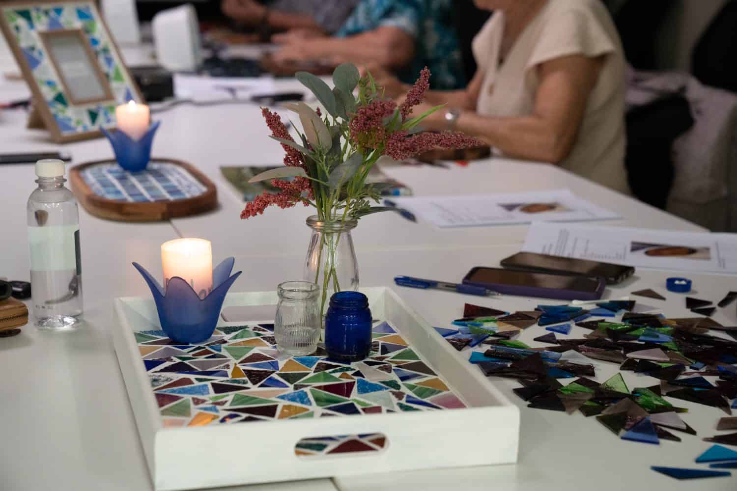 Mosaic Serving Trays at Jandowae - Western Downs Libraries